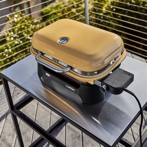 Weber Lumin Compact Portable 1560 Watt Electric Grill Golden Yellow 91280901 Bbqguys