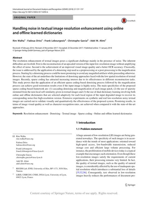 Handling Noise In Textual Image Resolution Enhancement Using Online And Offline Learned