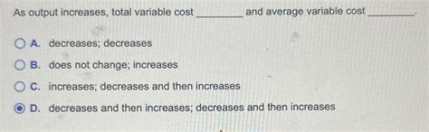 solved as output increases total variable cost ﻿and