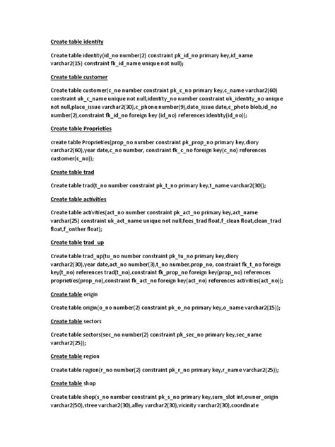 Code Crate Table In Data Base Pdf Databases Data Management Software