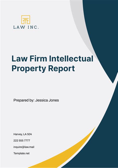 Law Firm Intellectual Property Report Template Edit Online And Download