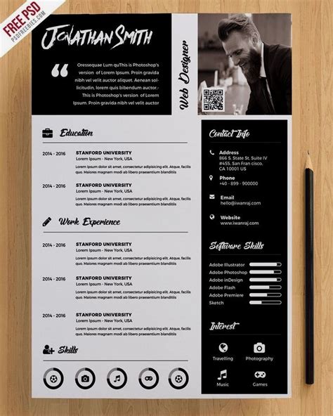 Architecture Cv Template Psd Free Download Holiday Today
