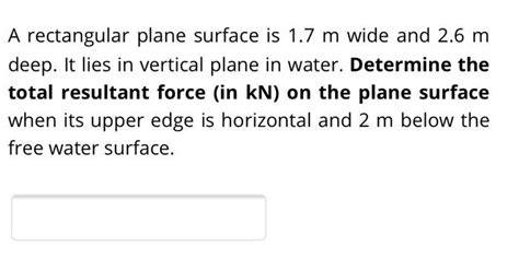 Solved A Rectangular Plane Surface Is M Wide And M Chegg