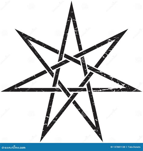 Ejemplo Aislado Vector Unicurrsal De Hadas De La Estrella De Heptagram