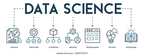 Banner Data Science Web Vector Illustration Stock Vector Royalty Free