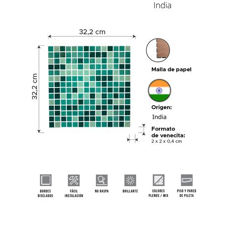 Venecitas Mix Verdes Vedek Vedek Revestimientos