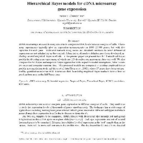 خرید و قیمت دانلود کتاب Hierarchical Bayes Models For Cdna Microarray