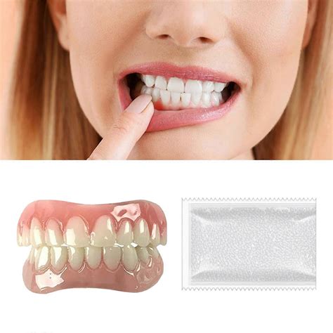 Extra Thin Fake Bright White Tooth Veneers Silicone Soft Safe Adhesive