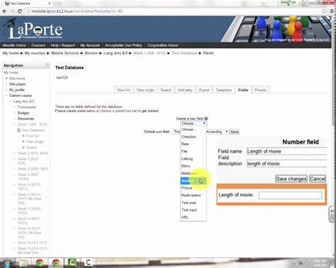 Setting Up A Moodle Database Youtube