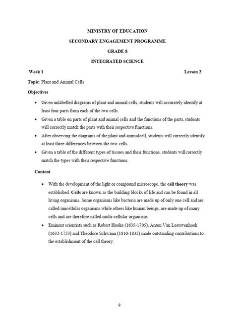 grade 8 integrated science week 1 lesson 2 pdf cell biology