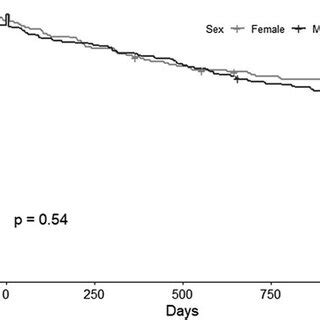 Kaplan Meier Curves By Sex Log Rank P Value Download Scientific Diagram