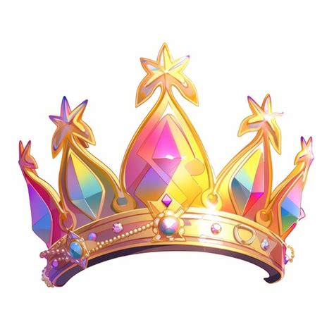Gleaming Adventures Rainbow Golden Crown Unveiled In Cartoon Style