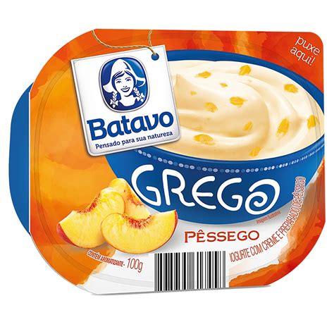 Iogurte Grego Batavo Pêssego Pote 100g Big Box Águas Claras