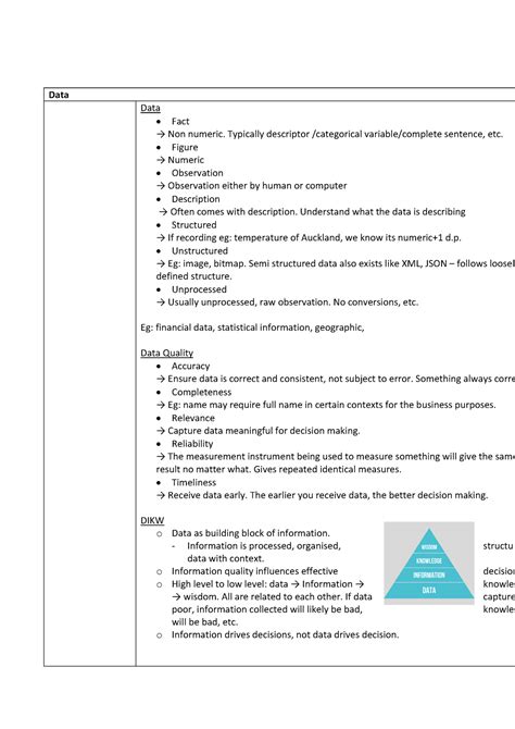 Data Week 1 Notes Data Data Fact → Non Numeric Typically