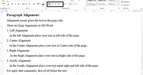Paragraph Alignment In MS Word Computer Free Courses