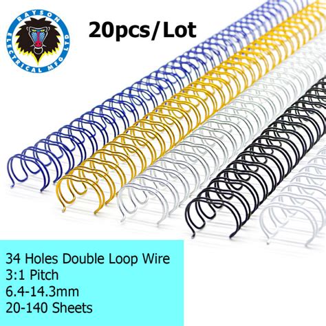 rayson 20 pcs lot 34 loops 3 1 pitch wire binder gold silver blue metal