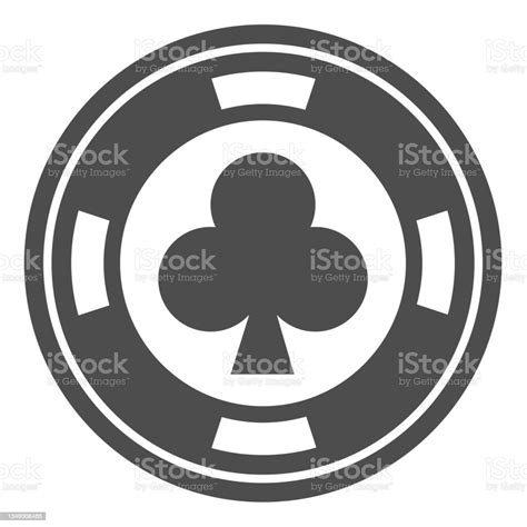 클럽 사인 포커 동전 솔리드 아이콘 Gamblimg 개념 흰색 배경에 도박 토큰 벡터 기호 모바일 개념 및 웹 디자인을위한 글리프 스타일 아이콘이있는 카지노 칩 벡터 그래픽