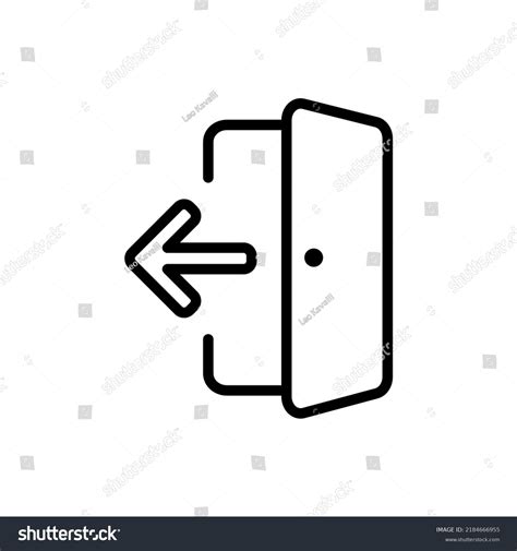 Logout Exit Door Simple Icon Vector Stock Vector Royalty Free Shutterstock