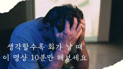 화를 다스리는 명상 화에 대한 마음챙김 감정명상 Youtube