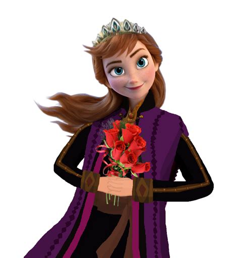 Frozen Ii Anna Loves Her Bundle Of Flowers Render By