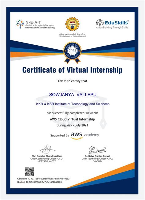 Vallepu Sowjanya On Linkedin Aws Cloud Virtual Internship