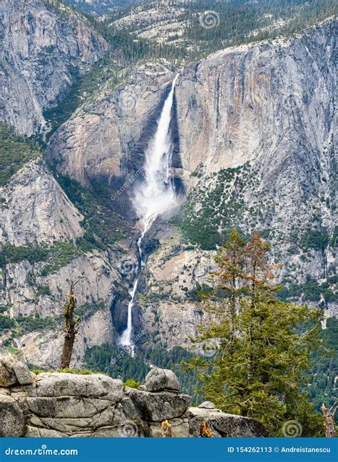 Aerial View Of Upper And Lower Yosemite Falls Yosemite National Park