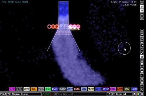 My Thermal Rocket Engine Using Heat From Plasma To Warm Water R Powdertoy