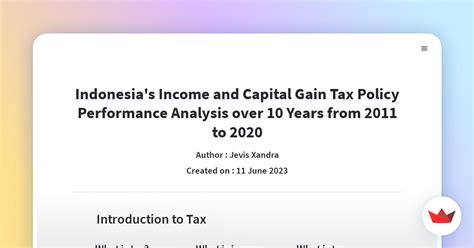 Indonesia Tax Analysis