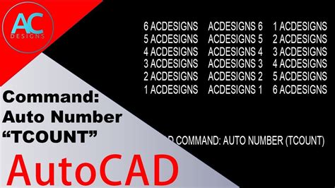 Autocad Command Auto Number Tcount Autocad Tutorial Tips And
