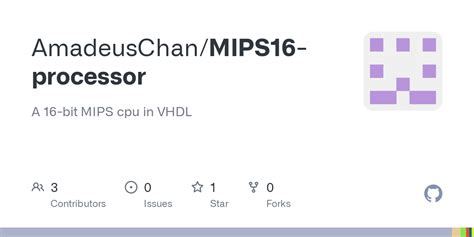 Github Amadeuschan Mips Processor A Bit Mips Cpu In Vhdl