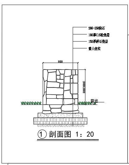 景观墙平面CAD套图 室内节点图块 土木在线