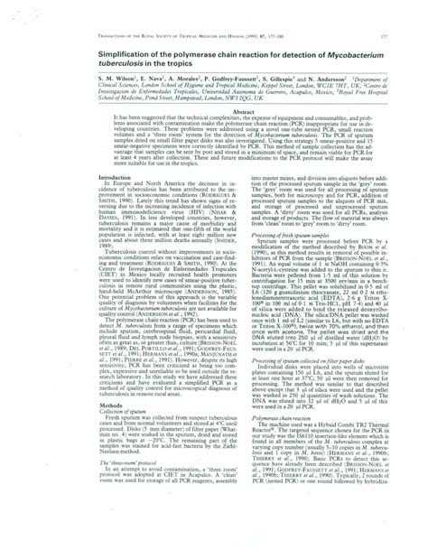 Pdf Simplification Of The Polymerase Chain Reaction For Detection Of Mycobacterium