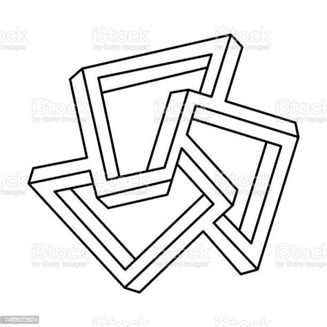 Sacred Geometry Figure Impossible Shape Web Design Element Optical Illusion Object Line Design