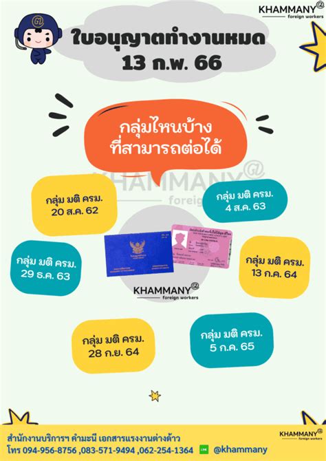 ต่อใบอนุญาตทำงานถึง 13 ก พ 68