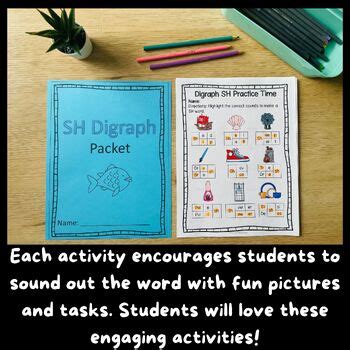 Digraph SH Worksheets By Teach With Angie TPT