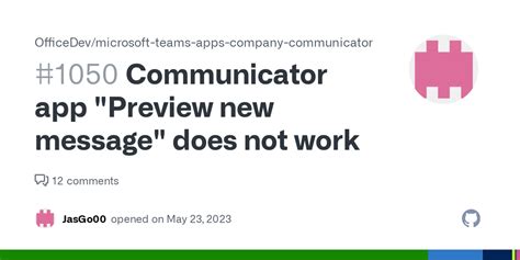 Communicator App Preview New Message Does Not Work · Issue 1050 · Officedevmicrosoft Teams