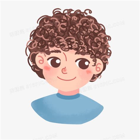 手绘卡通爆炸头男孩头像素材图片免费下载 PNG素材 编号z ri ojl 图精灵