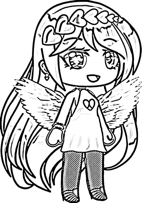 Valentina Gacha Life Angel Wings Coloring Page