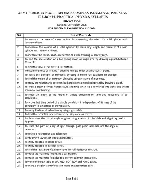 Class 10 Physics Practical Pdf Pendulum Series And Parallel