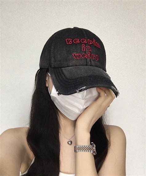 11할인당일출고 키핀 구제 데님 로고 볼캡 데일리 레터링 남녀공용 커플 봄 여름 가을 겨울 사계절 여자 남자 데님
