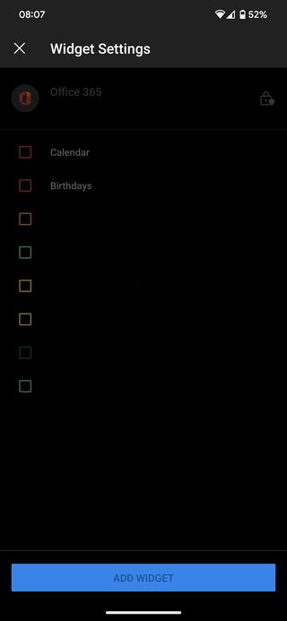 Personally Owned Android Device Outlook Calendar Widget Cant Select Any Calendars In Widget