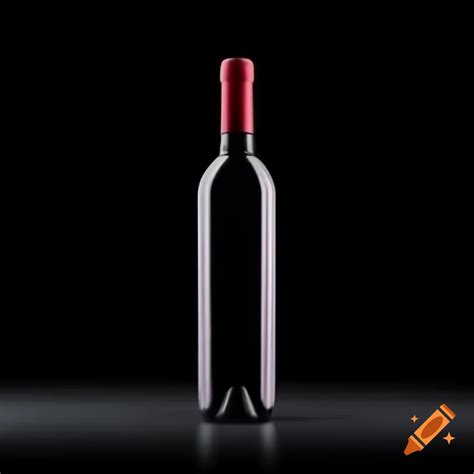 Red Wine Bottle Without Label Covered With Burgundy Plastic Against