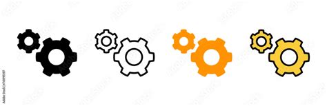 Setting Icon Set Vector Cog Settings Sign And Symbol Gear Sign Stock Vector Adobe Stock