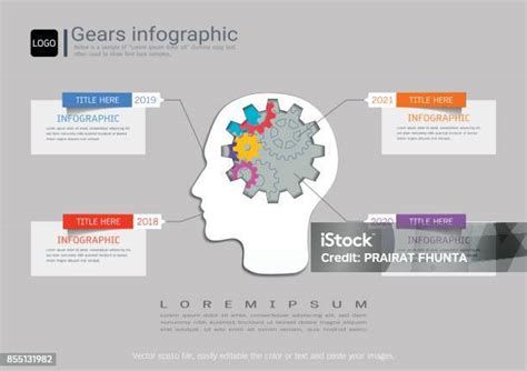 기어 Infographic 템플릿은 비즈니스 프레 젠 테이 션 전략적 계획 회사 값을 정의 하는 프로젝트 일정에 따라 특정