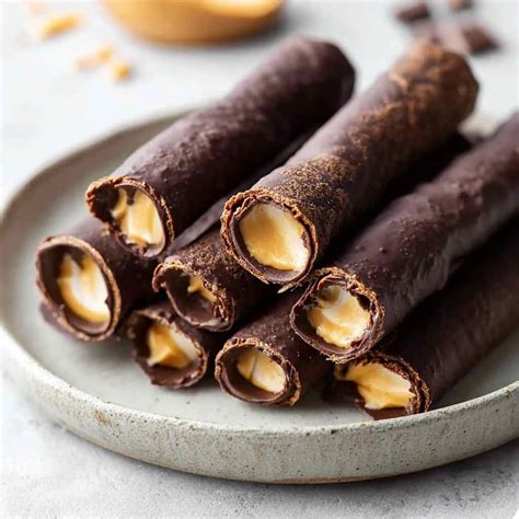 Irresistible Homemade Chocolate Wafer Rolls With Peanut Butter