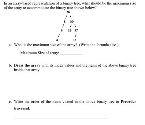 Solved In An Array Based Representation Of A Binary Tree