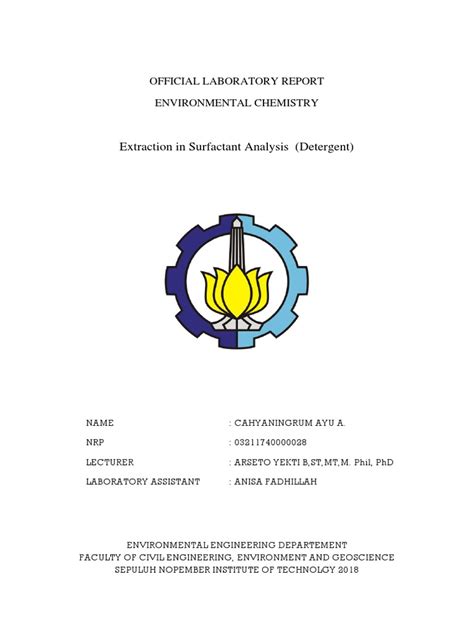 Surfactant Extraction In Environmental Chemistry Pdf Surfactant