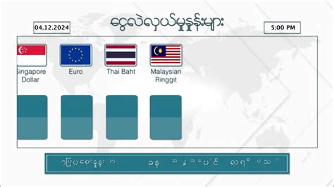 ဒီဇင်ဘာလ ၄ ရက်နေ့ ၊ ညနေ ၅ နာရီထိ နောက်ဆုံးရ စျေးနှုန်းများ Youtube