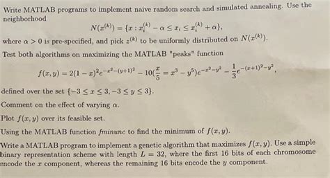 Solved Write Matlab Programs To Implement Naive Random