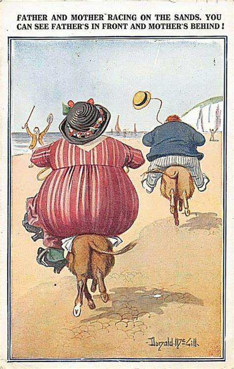 Humorous Comic Fat Lady Postcards By Donald Mcgill From The Early 20th
